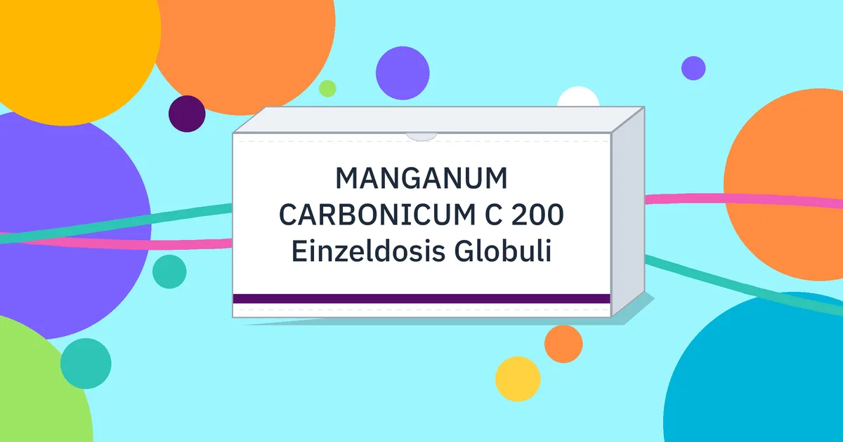 Symbolbild: Packung mit der Aufschrift MANGANUM CARBONICUM C 200 Einzeldosis Globuli (PZN 02694952) – Verfügbarkeit und Bezug in Apotheken in Frankfurt am Main
