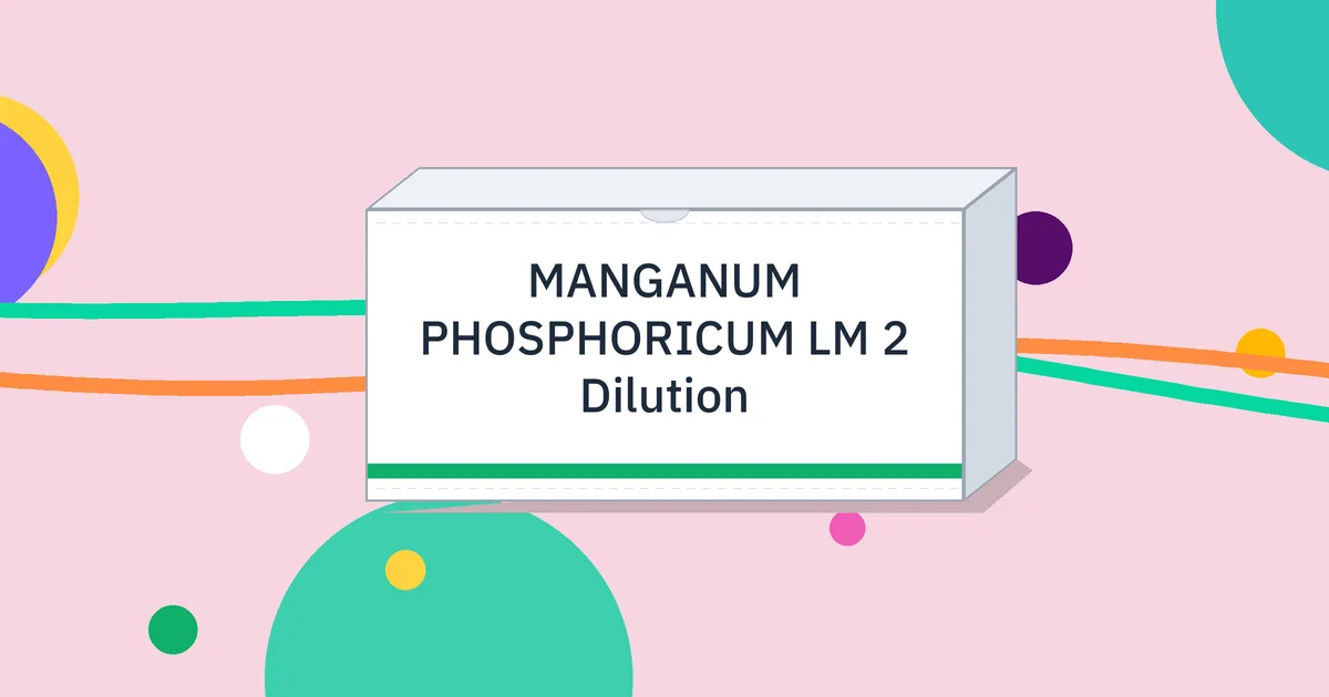 Symbolbild: Packung mit der Aufschrift MANGANUM PHOSPHORICUM LM 2 Dilution (PZN 12945415) – Verfügbarkeit und Bezug in Apotheken in Frankfurt am Main