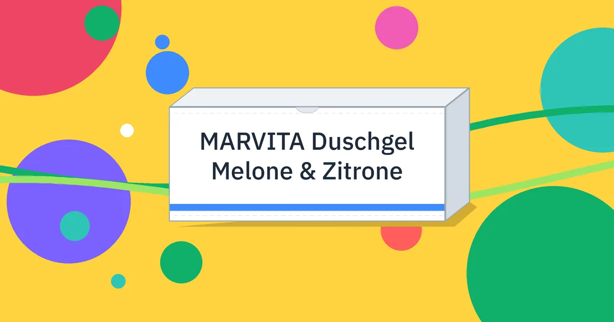 Symbolbild: Packung mit der Aufschrift MARVITA Duschgel Melone & Zitrone (PZN 14242126) – Verfügbarkeit und Bezug in Apotheken in Frankfurt am Main