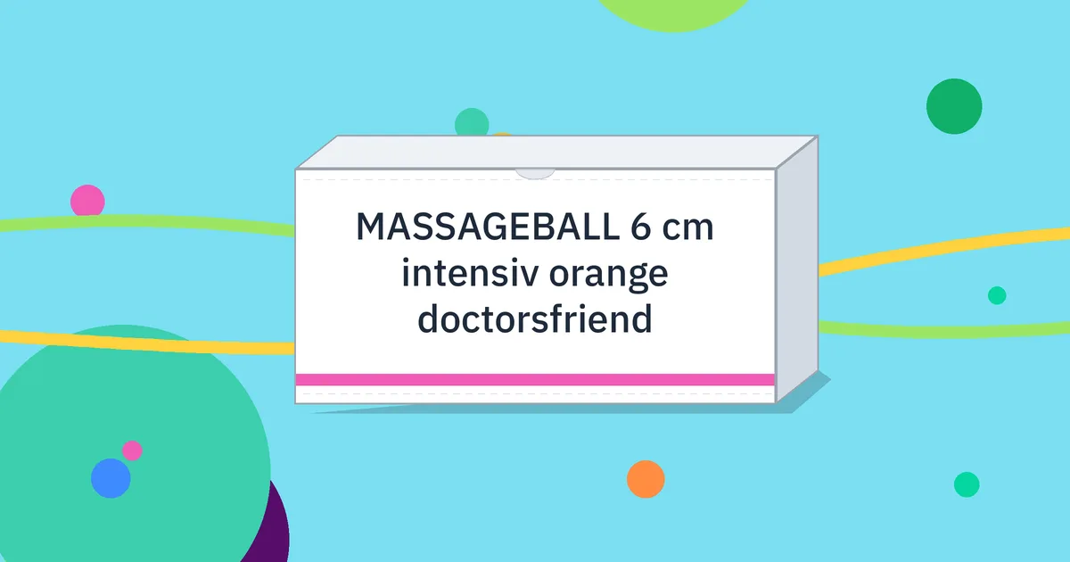 Symbolbild: Packung mit der Aufschrift MASSAGEBALL 6 cm intensiv orange doctorsfriend (PZN 19539718) – Verfügbarkeit und Bezug in Apotheken in Frankfurt am Main