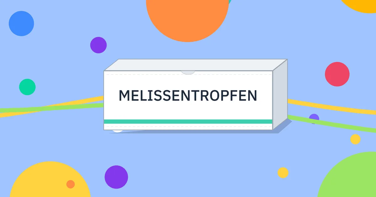 Symbolbild: Packung mit der Aufschrift MELISSENTROPFEN (PZN 10975010) – Verfügbarkeit und Bezug in Apotheken in Frankfurt am Main