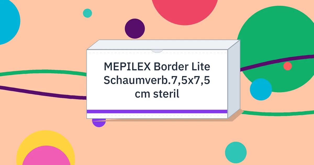 Symbolbild: Packung mit der Aufschrift MEPILEX Border Lite Schaumverb.7,5x7,5 cm steril (PZN 15529143) – Verfügbarkeit und Bezug in Apotheken in Frankfurt am Main