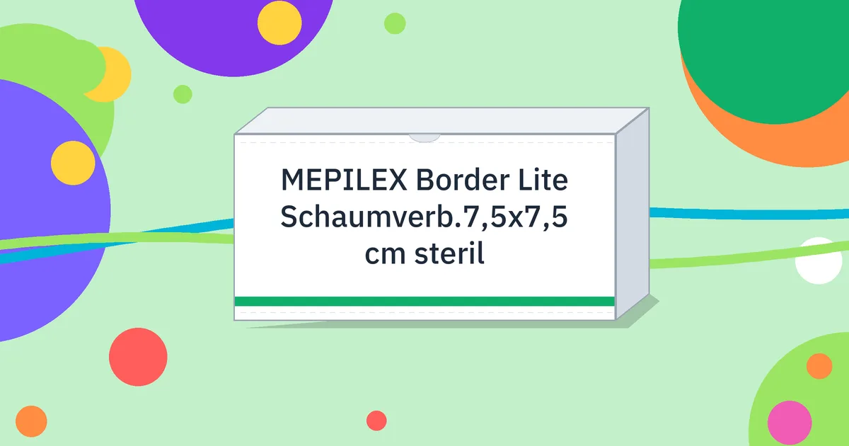 Symbolbild: Packung mit der Aufschrift MEPILEX Border Lite Schaumverb.7,5x7,5 cm steril (PZN 18035016) – Verfügbarkeit und Bezug in Apotheken in Frankfurt am Main