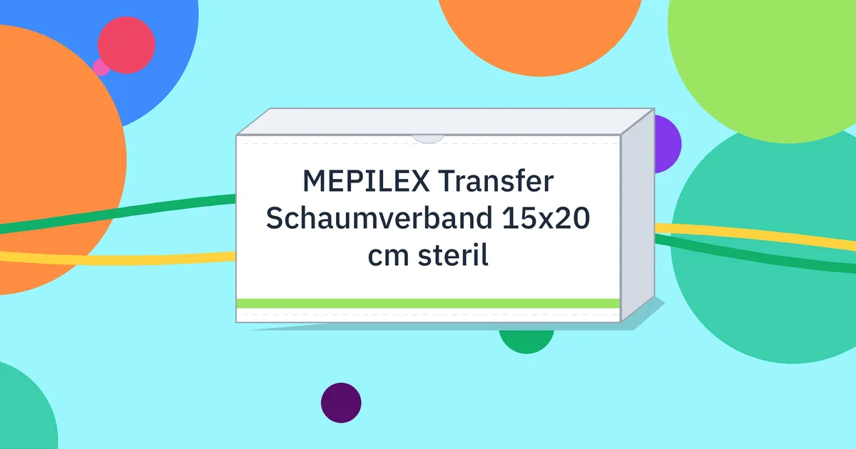 Symbolbild: Packung mit der Aufschrift MEPILEX Transfer Schaumverband 15x20 cm steril (PZN 17832845) – Verfügbarkeit und Bezug in Apotheken in Frankfurt am Main