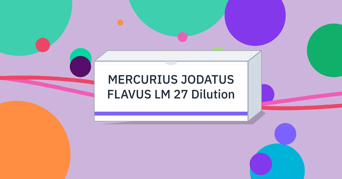 Symbolbild: Packung mit der Aufschrift MERCURIUS JODATUS FLAVUS LM 27 Dilution (PZN 12951982) – Verfügbarkeit und Bezug in Apotheken in Frankfurt am Main