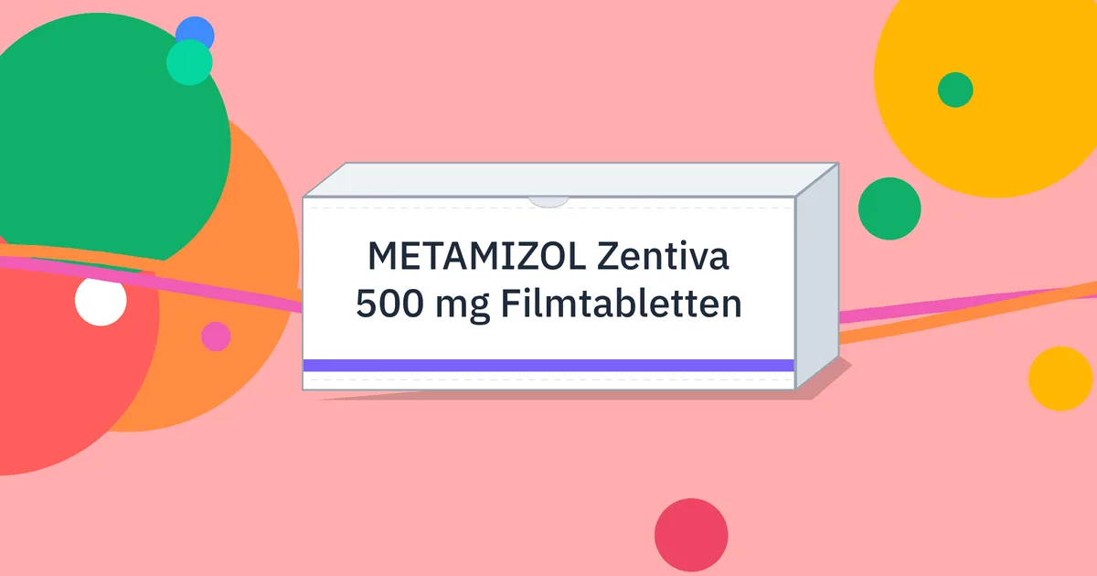 Symbolbild: Packung mit der Aufschrift METAMIZOL Zentiva 500 mg Filmtabletten (PZN 17418873) – Verfügbarkeit und Bezug in Apotheken in Frankfurt am Main