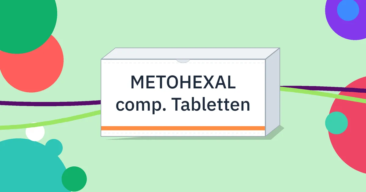 Symbolbild: Packung mit der Aufschrift METOHEXAL comp. Tabletten (PZN 04675640) – Verfügbarkeit und Bezug in Apotheken in Frankfurt am Main