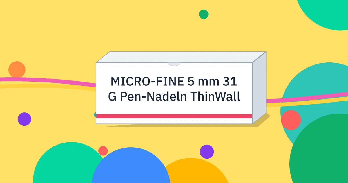 Symbolbild: Packung mit der Aufschrift MICRO-FINE 5 mm 31 G Pen-Nadeln ThinWall (PZN 20828385) – Verfügbarkeit und Bezug in Apotheken in Frankfurt am Main