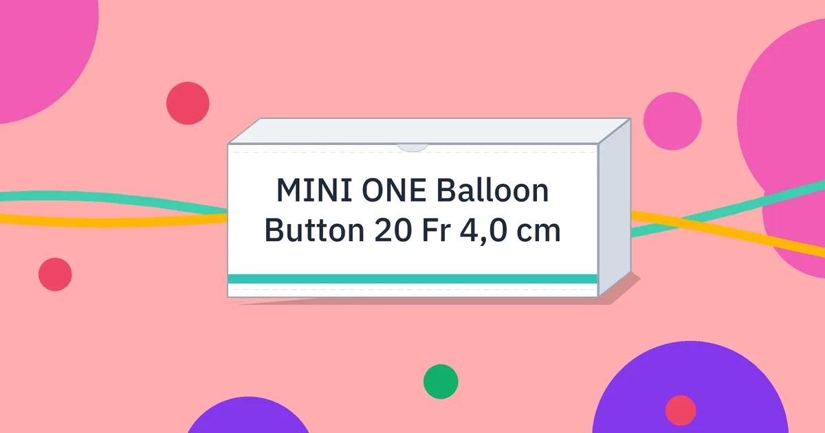 Symbolbild: Packung mit der Aufschrift MINI ONE Balloon Button 20 Fr 4,0 cm (PZN 14342460) – Verfügbarkeit und Bezug in Apotheken in Frankfurt am Main