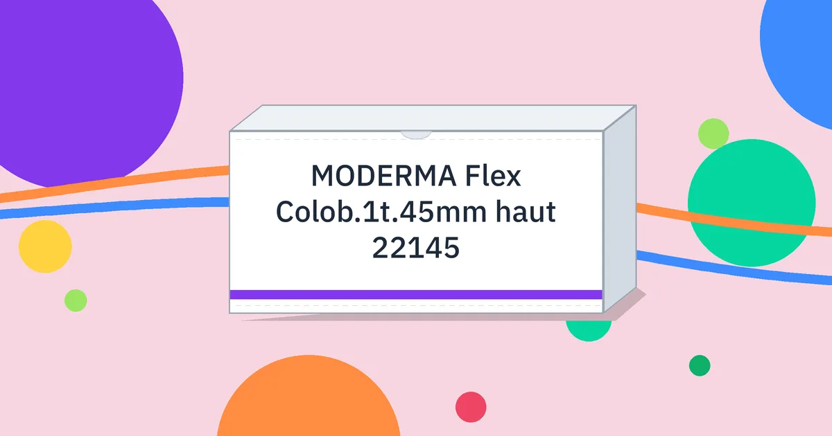 Symbolbild: Packung mit der Aufschrift MODERMA Flex Colob.1t.45mm haut 22145 (PZN 00914674) – Verfügbarkeit und Bezug in Apotheken in Frankfurt am Main