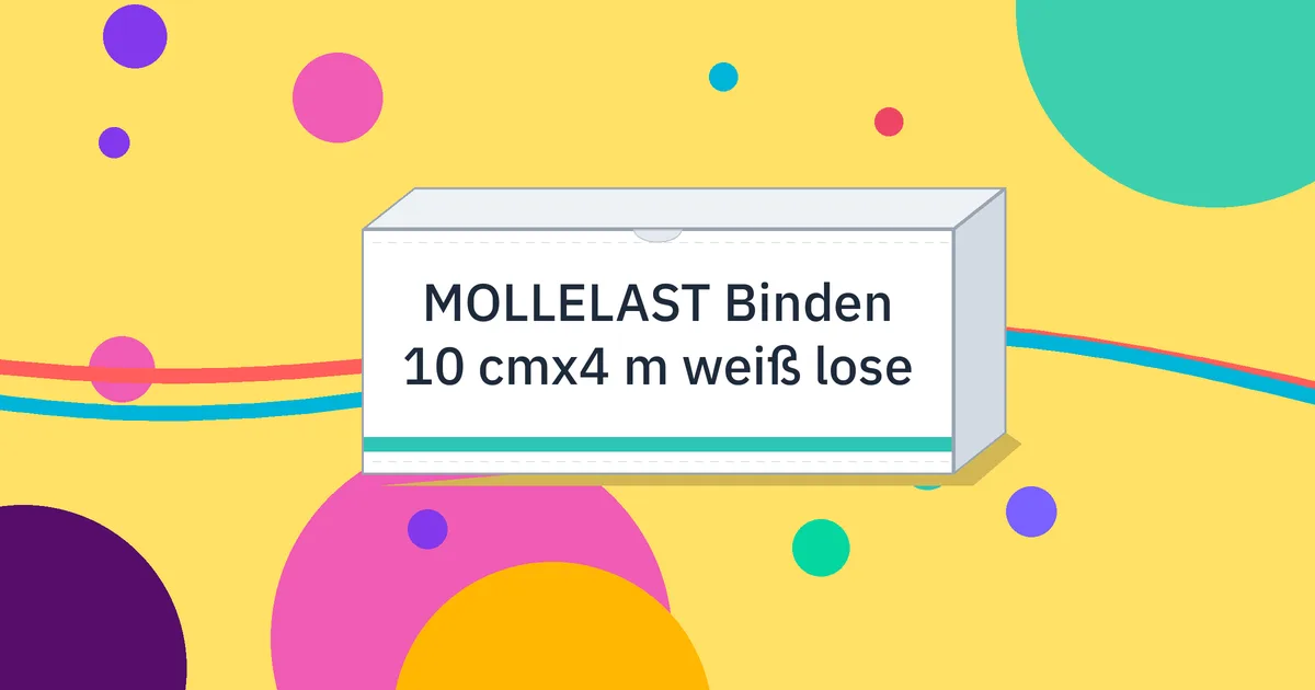 Symbolbild: Packung mit der Aufschrift MOLLELAST Binden 10 cmx4 m weiß lose (PZN 18373500) – Verfügbarkeit und Bezug in Apotheken in Frankfurt am Main