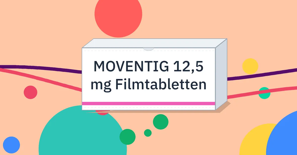 Symbolbild: Packung mit der Aufschrift MOVENTIG 12,5 mg Filmtabletten (PZN 19288713) – Verfügbarkeit und Bezug in Apotheken in Frankfurt am Main