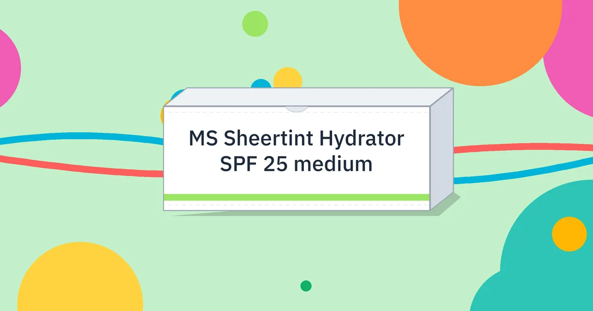 Symbolbild: Packung mit der Aufschrift MS Sheertint Hydrator SPF 25 medium (PZN 18894133) – Verfügbarkeit und Bezug in Apotheken in Frankfurt am Main