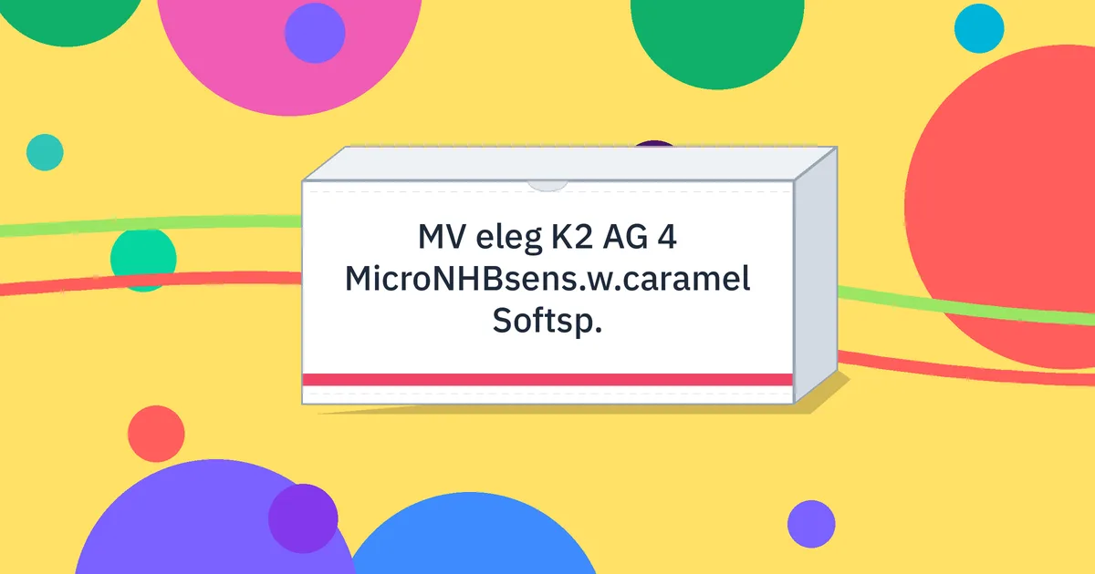 Symbolbild: Packung mit der Aufschrift MV eleg K2 AG 4 MicroNHBsens.w.caramel Softsp. (PZN 16070445) – Verfügbarkeit und Bezug in Apotheken in Frankfurt am Main
