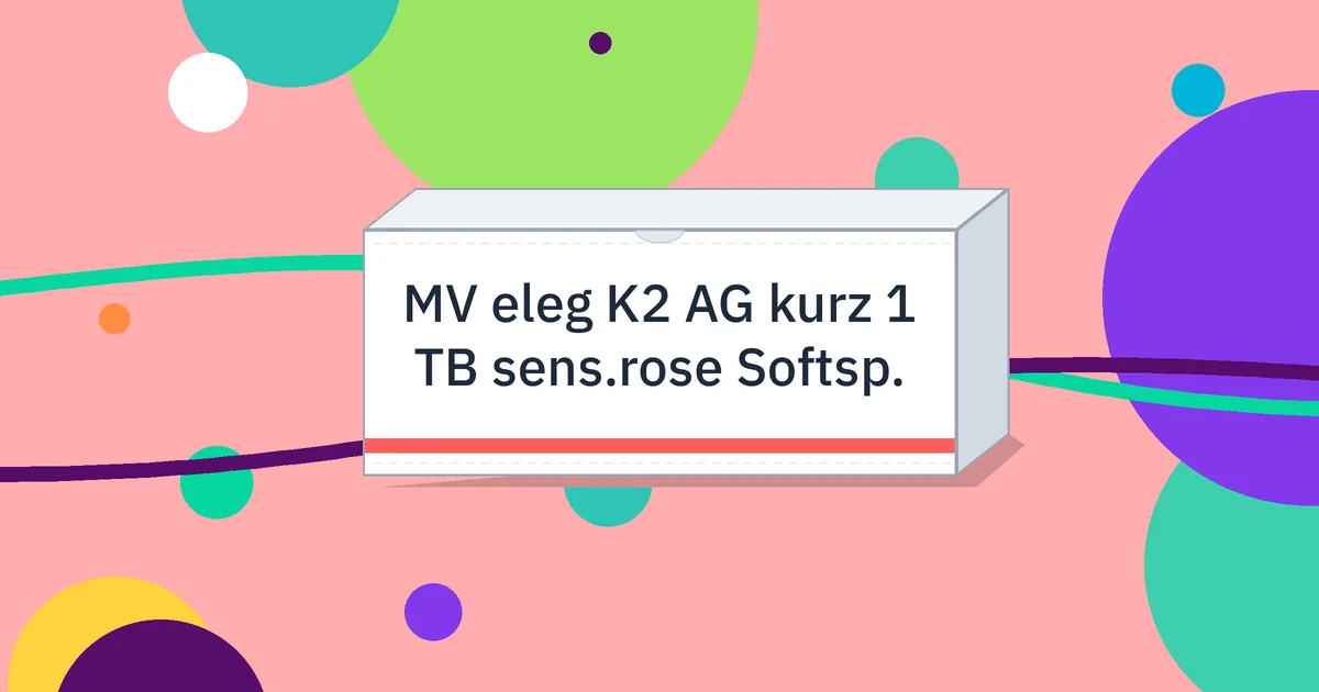 Symbolbild: Packung mit der Aufschrift MV eleg K2 AG kurz 1 TB sens.rose Softsp. (PZN 14697269) – Verfügbarkeit und Bezug in Apotheken in Frankfurt am Main