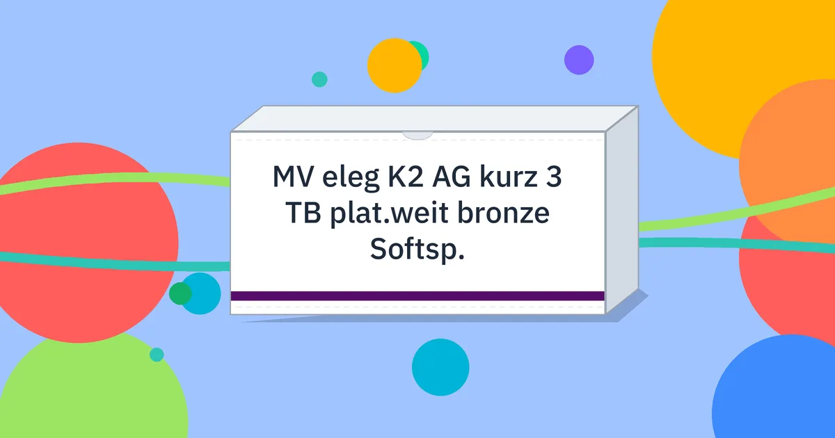 Symbolbild: Packung mit der Aufschrift MV eleg K2 AG kurz 3 TB plat.weit bronze Softsp. (PZN 14716127) – Verfügbarkeit und Bezug in Apotheken in Frankfurt am Main