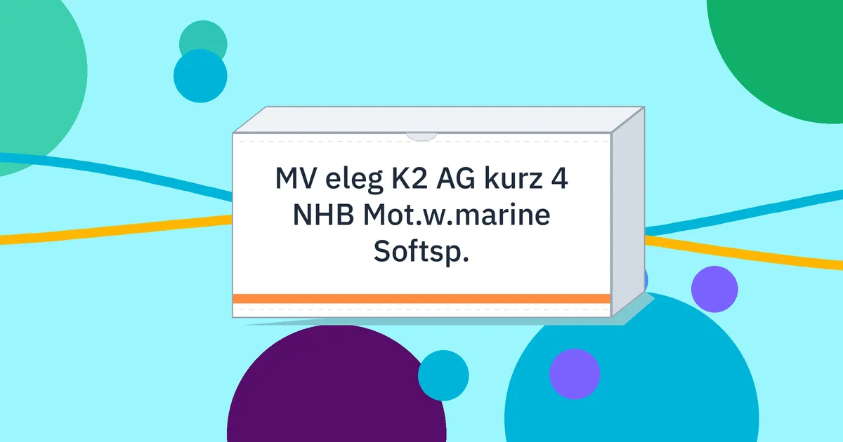 Symbolbild: Packung mit der Aufschrift MV eleg K2 AG kurz 4 NHB Mot.w.marine Softsp. (PZN 15713591) – Verfügbarkeit und Bezug in Apotheken in Frankfurt am Main