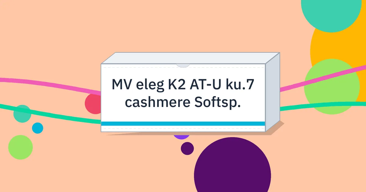 Symbolbild: Packung mit der Aufschrift MV eleg K2 AT-U ku.7 cashmere Softsp. (PZN 15291670) – Verfügbarkeit und Bezug in Apotheken in Frankfurt am Main