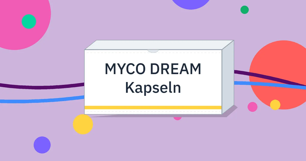 Symbolbild: Packung mit der Aufschrift MYCO DREAM Kapseln (PZN 19710744) – Verfügbarkeit und Bezug in Apotheken in Frankfurt am Main