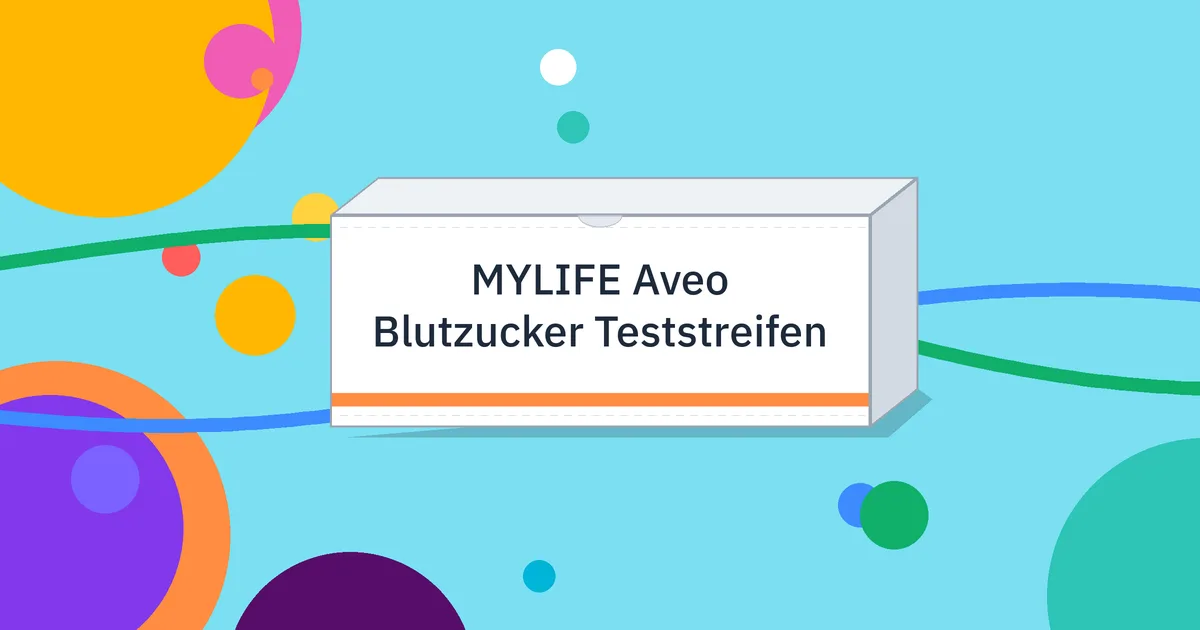 Symbolbild: Packung mit der Aufschrift MYLIFE Aveo Blutzucker Teststreifen (PZN 20845426) – Verfügbarkeit und Bezug in Apotheken in Frankfurt am Main