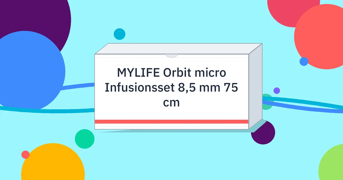 Symbolbild: Packung mit der Aufschrift MYLIFE Orbit micro Infusionsset 8,5 mm 75 cm (PZN 14324746) – Verfügbarkeit und Bezug in Apotheken in Frankfurt am Main