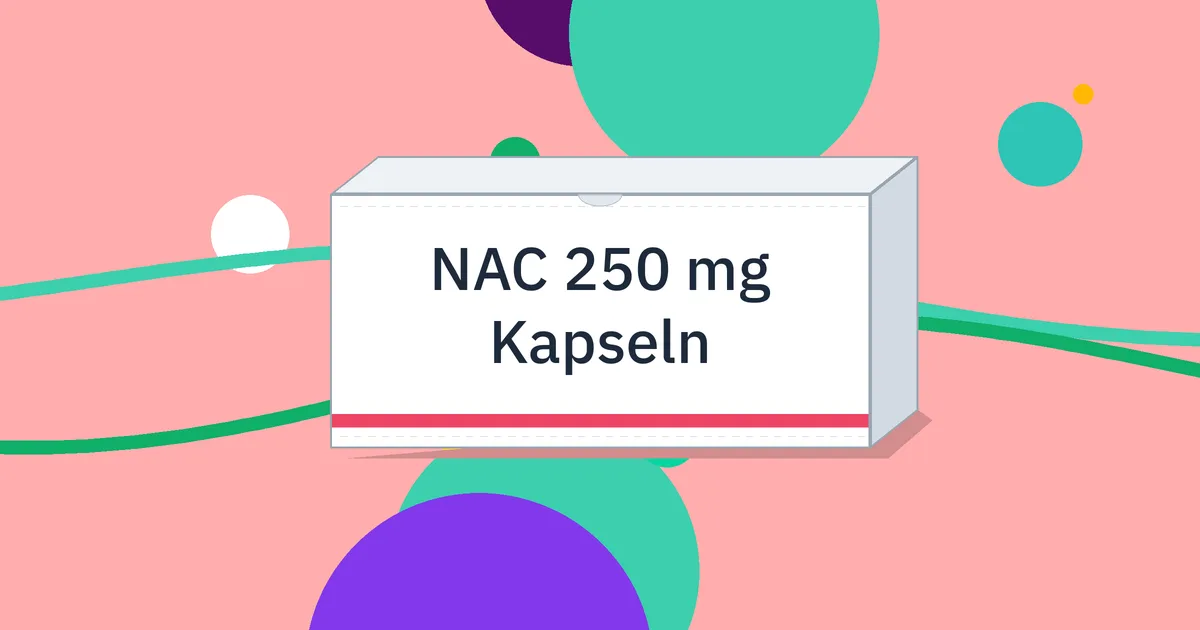 Symbolbild: Packung mit der Aufschrift NAC 250 mg Kapseln (PZN 18486859) – Verfügbarkeit und Bezug in Apotheken in Frankfurt am Main