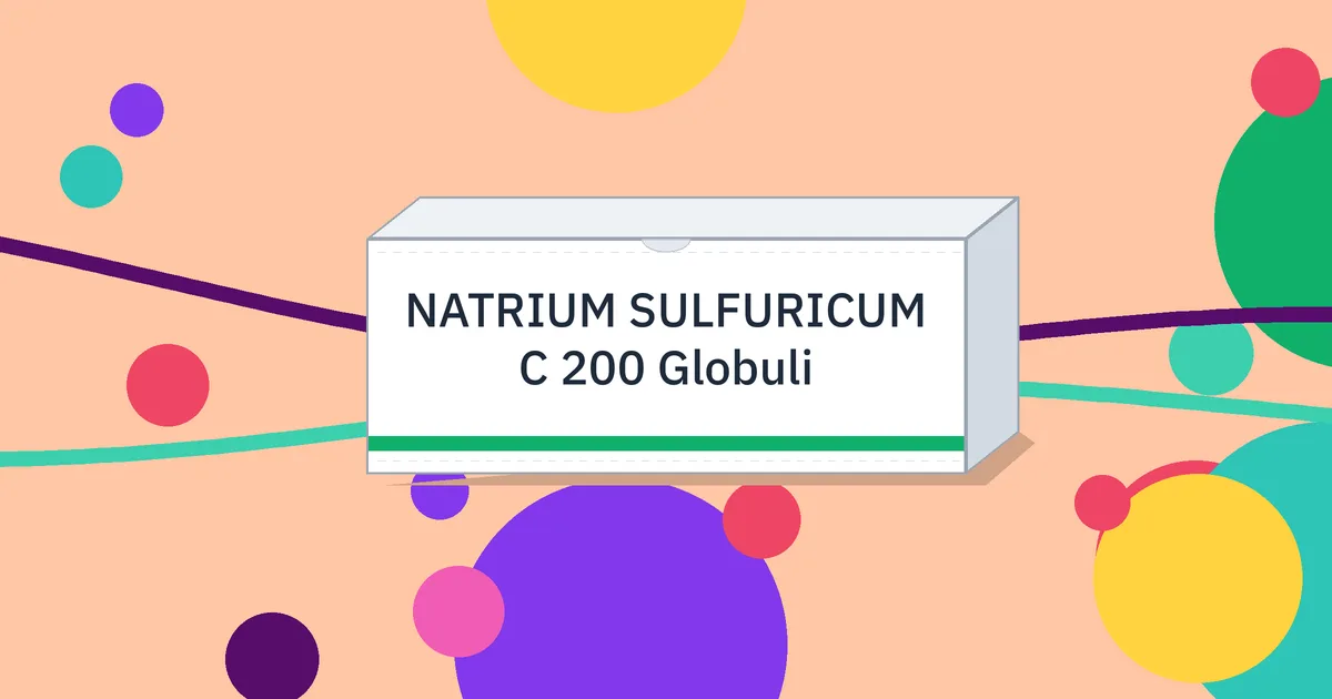 Symbolbild: Packung mit der Aufschrift NATRIUM SULFURICUM C 200 Globuli (PZN 15330022) – Verfügbarkeit und Bezug in Apotheken in Frankfurt am Main