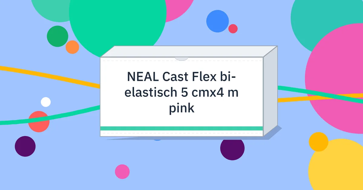 Symbolbild: Packung mit der Aufschrift NEAL Cast Flex bi-elastisch 5 cmx4 m pink (PZN 19531036) – Verfügbarkeit und Bezug in Apotheken in Frankfurt am Main