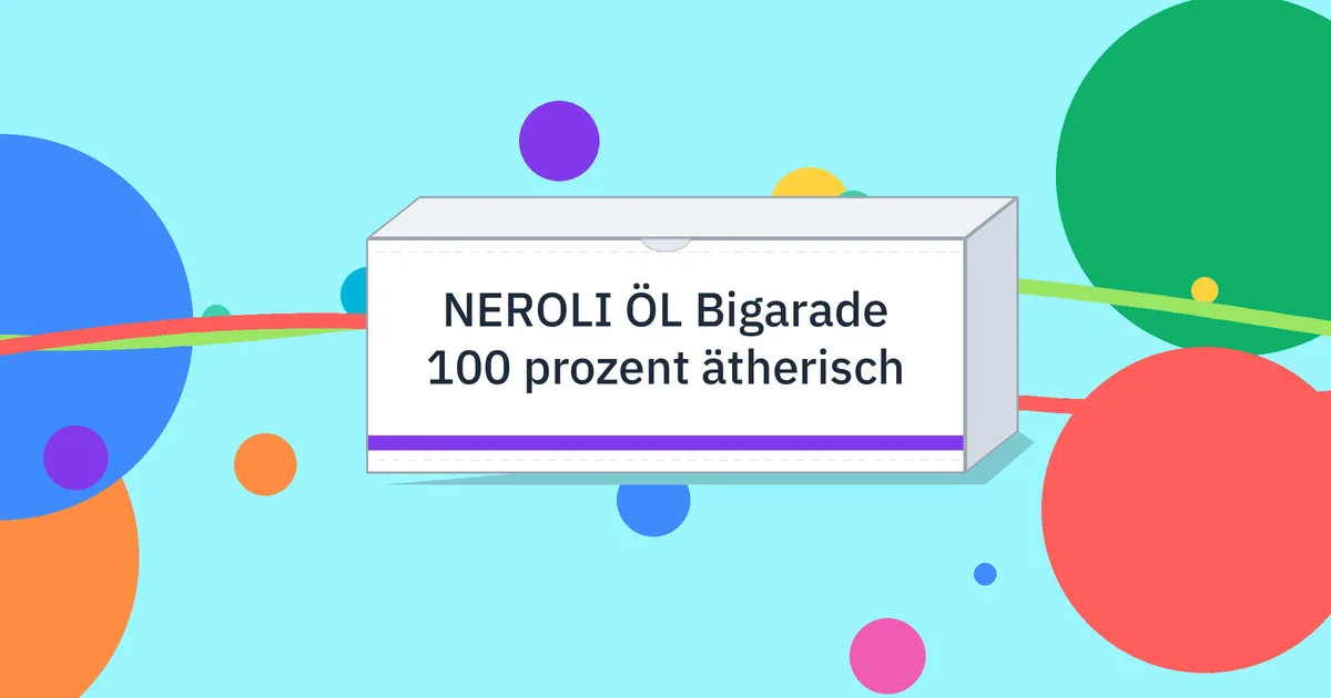 Symbolbild: Packung mit der Aufschrift NEROLI ÖL Bigarade 100 prozent ätherisch (PZN 07206006) – Verfügbarkeit und Bezug in Apotheken in Frankfurt am Main