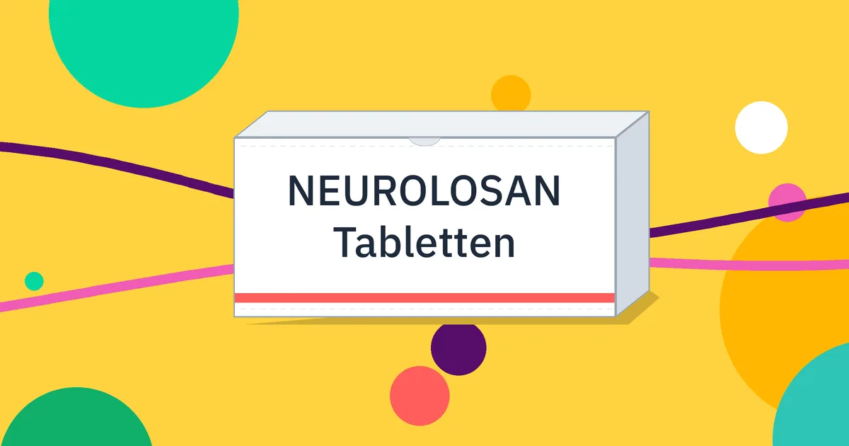 Symbolbild: Packung mit der Aufschrift NEUROLOSAN Tabletten (PZN 12411470) – Verfügbarkeit und Bezug in Apotheken in Frankfurt am Main