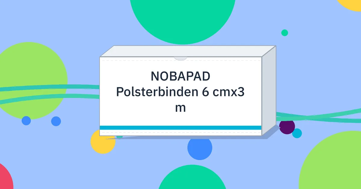 Symbolbild: Packung mit der Aufschrift NOBAPAD Polsterbinden 6 cmx3 m (PZN 16029336) – Verfügbarkeit und Bezug in Apotheken in Frankfurt am Main