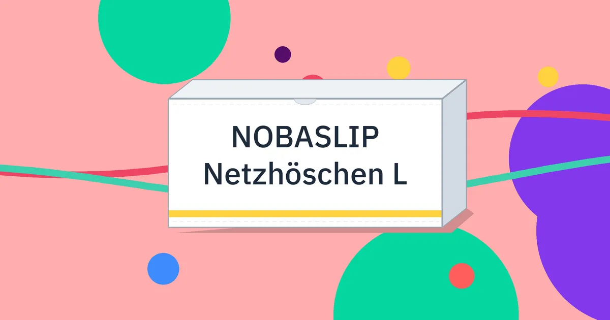 Symbolbild: Packung mit der Aufschrift NOBASLIP Netzhöschen L (PZN 16259421) – Verfügbarkeit und Bezug in Apotheken in Frankfurt am Main