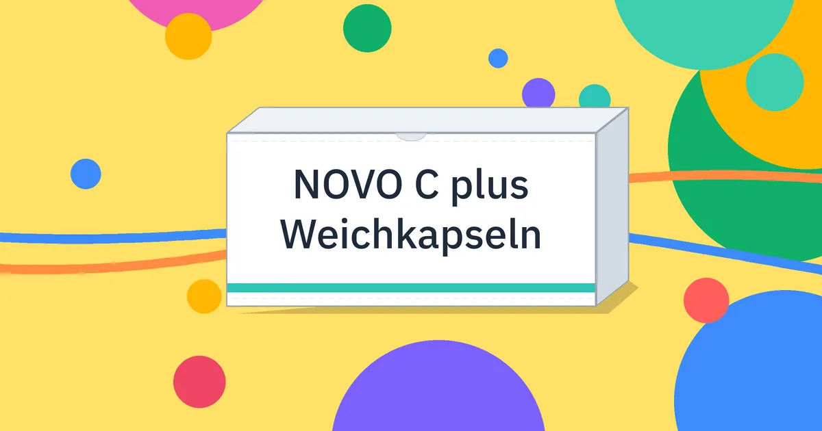 Symbolbild: Packung mit der Aufschrift NOVO C plus Weichkapseln (PZN 19058195) – Verfügbarkeit und Bezug in Apotheken in Frankfurt am Main
