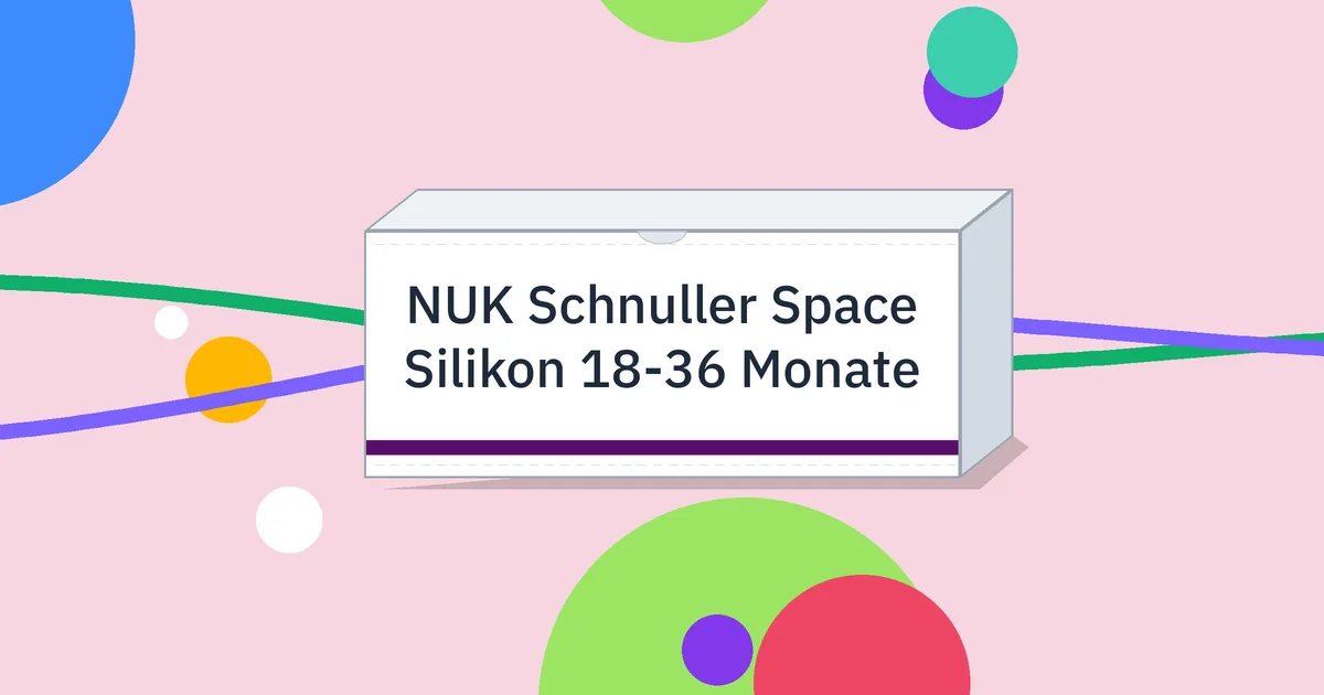 Symbolbild: Packung mit der Aufschrift NUK Schnuller Space Silikon 18-36 Monate (PZN 14328224) – Verfügbarkeit und Bezug in Apotheken in Frankfurt am Main