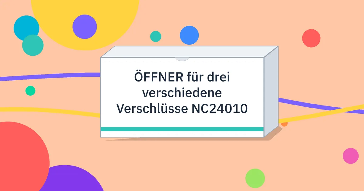 Symbolbild: Packung mit der Aufschrift ÖFFNER für drei verschiedene Verschlüsse NC24010 (PZN 07693124) – Verfügbarkeit und Bezug in Apotheken in Frankfurt am Main