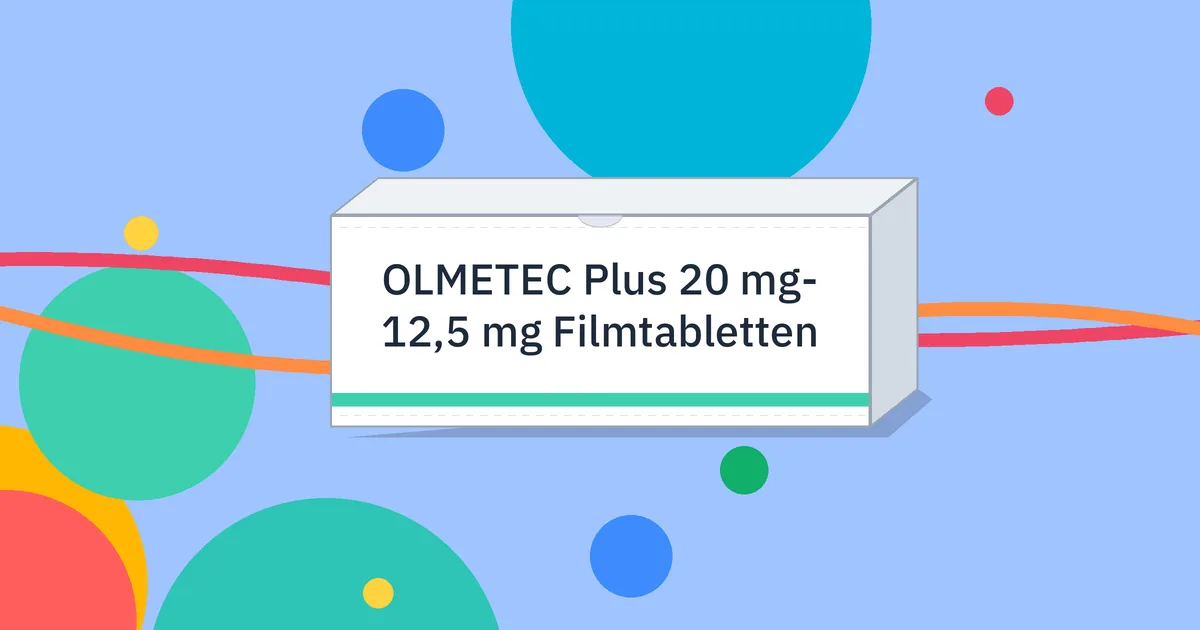Symbolbild: Packung mit der Aufschrift OLMETEC Plus 20 mg-12,5 mg Filmtabletten (PZN 00283541) – Verfügbarkeit und Bezug in Apotheken in Frankfurt am Main