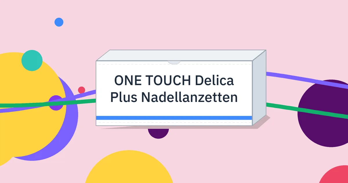 Symbolbild: Packung mit der Aufschrift ONE TOUCH Delica Plus Nadellanzetten (PZN 16779540) – Verfügbarkeit und Bezug in Apotheken in Frankfurt am Main