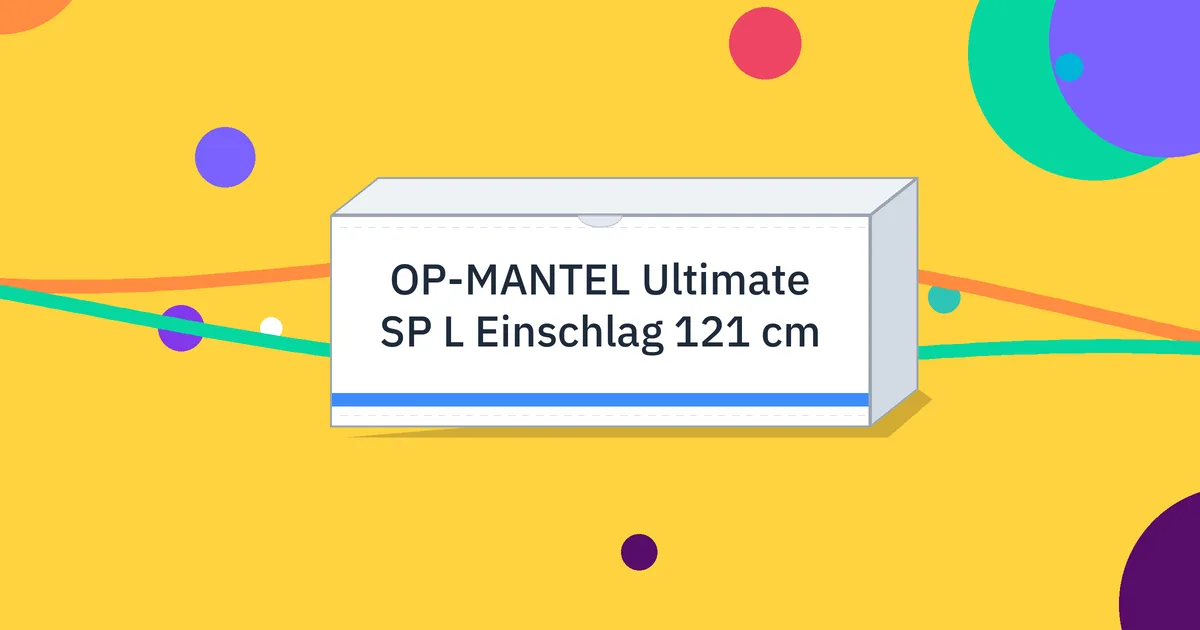 Symbolbild: Packung mit der Aufschrift OP-MANTEL Ultimate SP L Einschlag 121 cm (PZN 10846548) – Verfügbarkeit und Bezug in Apotheken in Frankfurt am Main