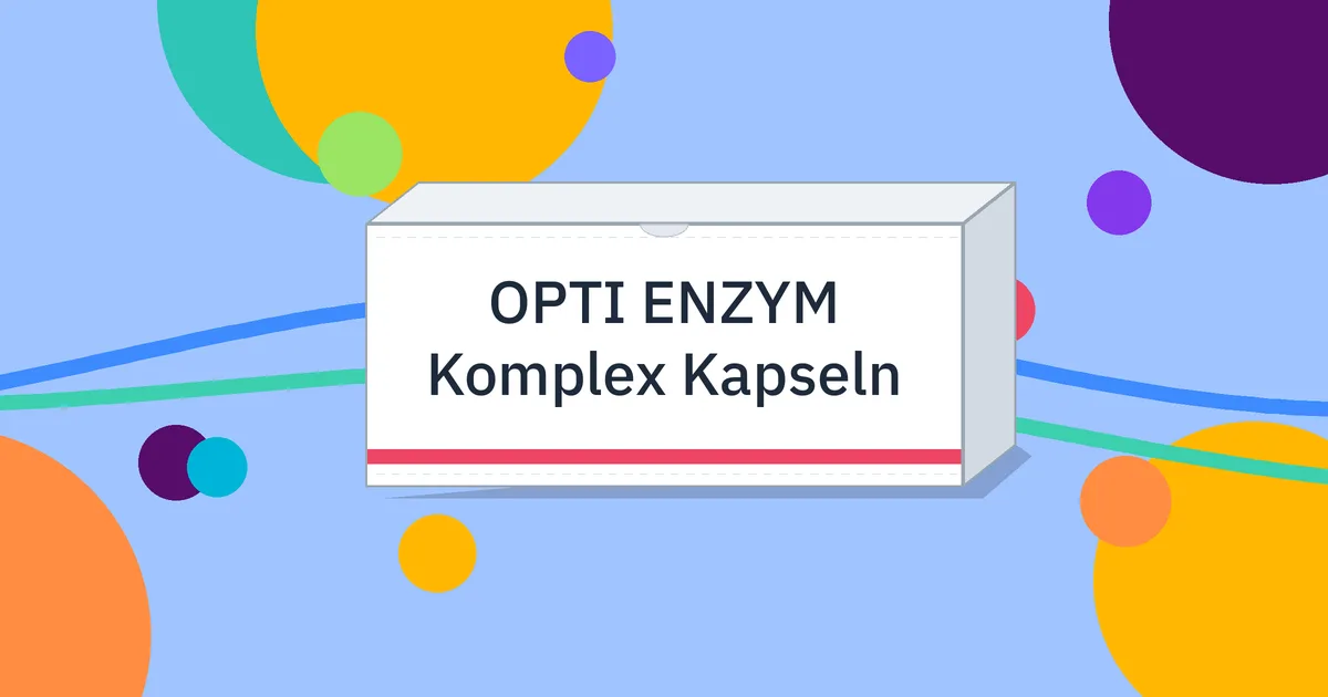 Symbolbild: Packung mit der Aufschrift OPTI ENZYM Komplex Kapseln (PZN 06435288) – Verfügbarkeit und Bezug in Apotheken in Frankfurt am Main