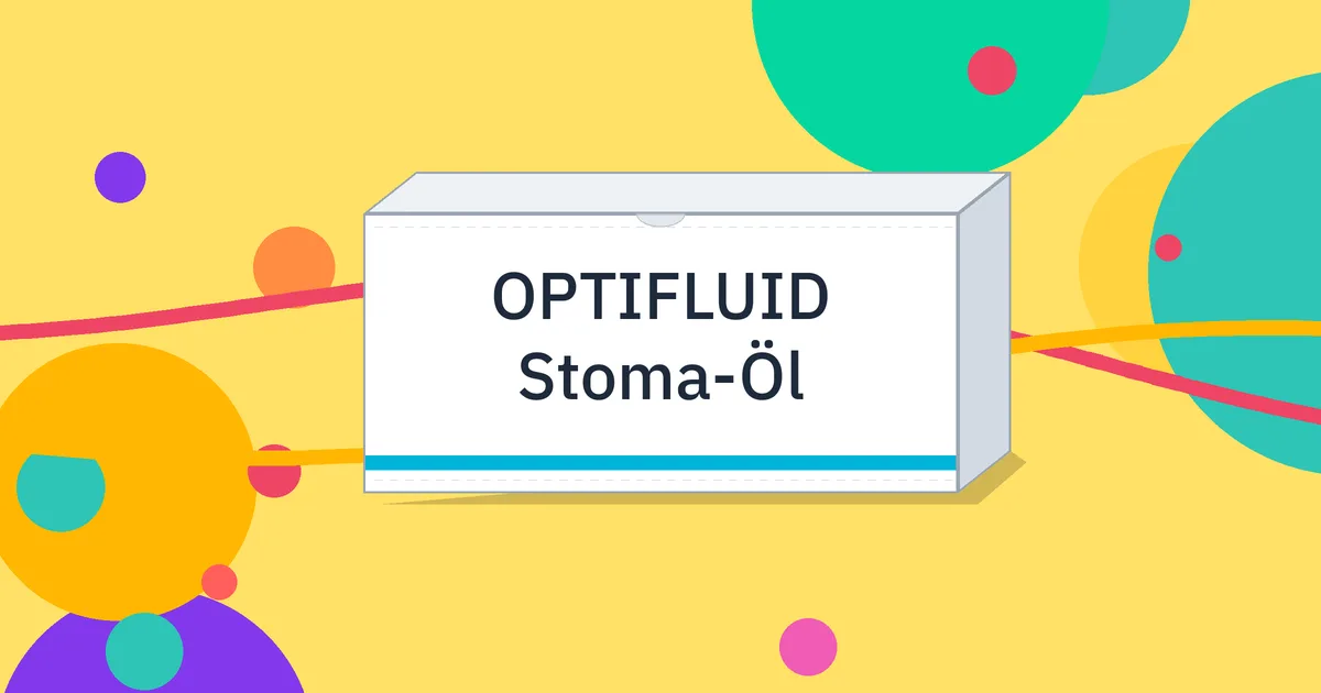 Symbolbild: Packung mit der Aufschrift OPTIFLUID Stoma-Öl (PZN 14234233) – Verfügbarkeit und Bezug in Apotheken in Frankfurt am Main