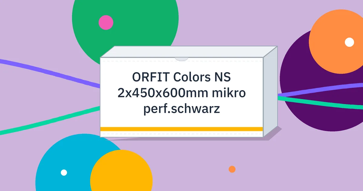 Symbolbild: Packung mit der Aufschrift ORFIT Colors NS 2x450x600mm mikro perf.schwarz (PZN 19396851) – Verfügbarkeit und Bezug in Apotheken in Frankfurt am Main