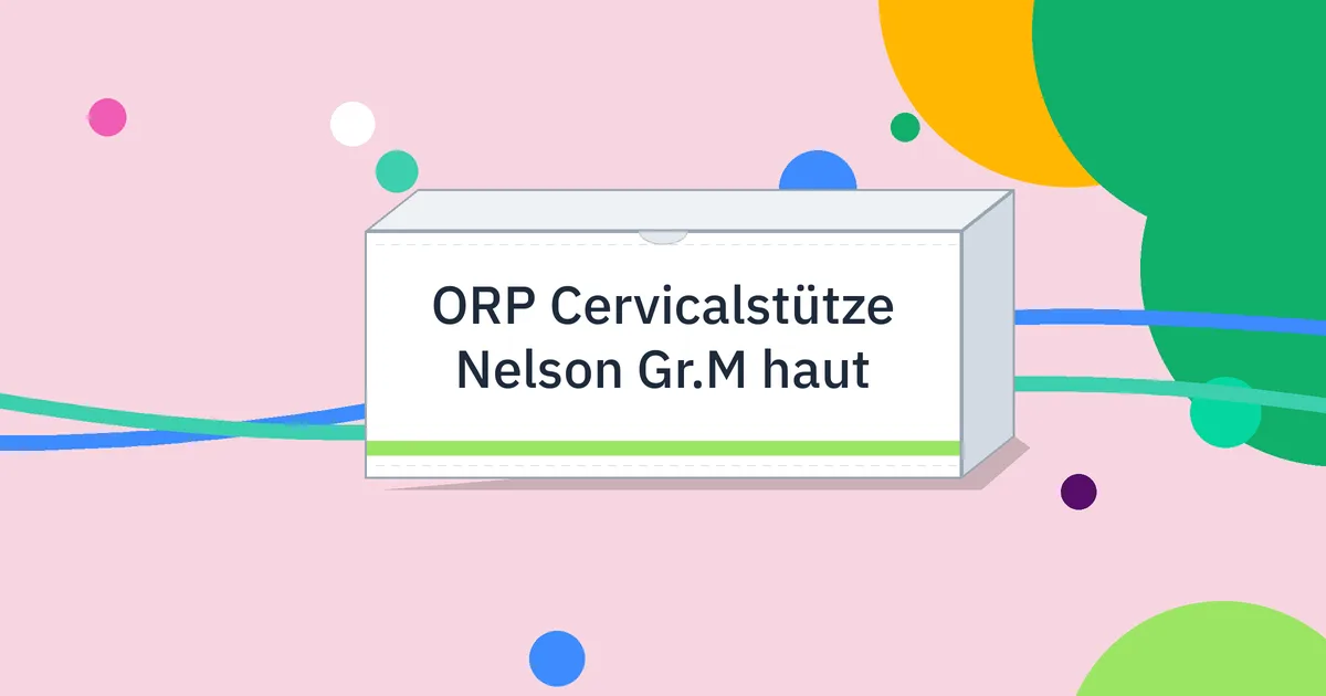 Symbolbild: Packung mit der Aufschrift ORP Cervicalstütze Nelson Gr.M haut (PZN 04900947) – Verfügbarkeit und Bezug in Apotheken in Frankfurt am Main