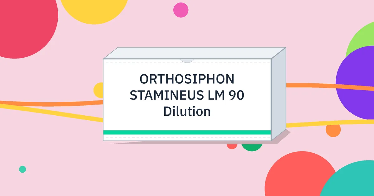 Symbolbild: Packung mit der Aufschrift ORTHOSIPHON STAMINEUS LM 90 Dilution (PZN 13628295) – Verfügbarkeit und Bezug in Apotheken in Frankfurt am Main