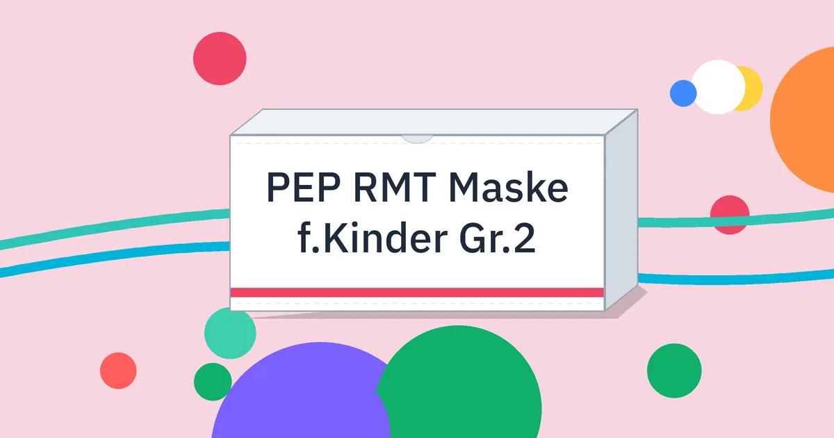 Symbolbild: Packung mit der Aufschrift PEP RMT Maske f.Kinder Gr.2 (PZN 05538247) – Verfügbarkeit und Bezug in Apotheken in Frankfurt am Main