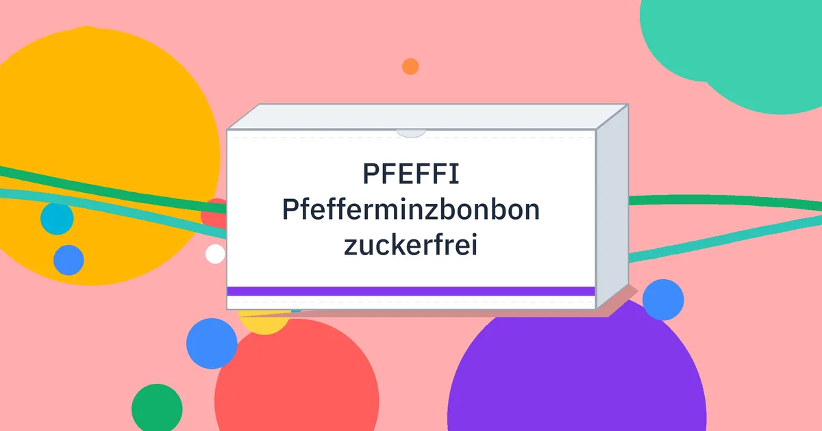 Symbolbild: Packung mit der Aufschrift PFEFFI Pfefferminzbonbon zuckerfrei (PZN 09533821) – Verfügbarkeit und Bezug in Apotheken in Frankfurt am Main