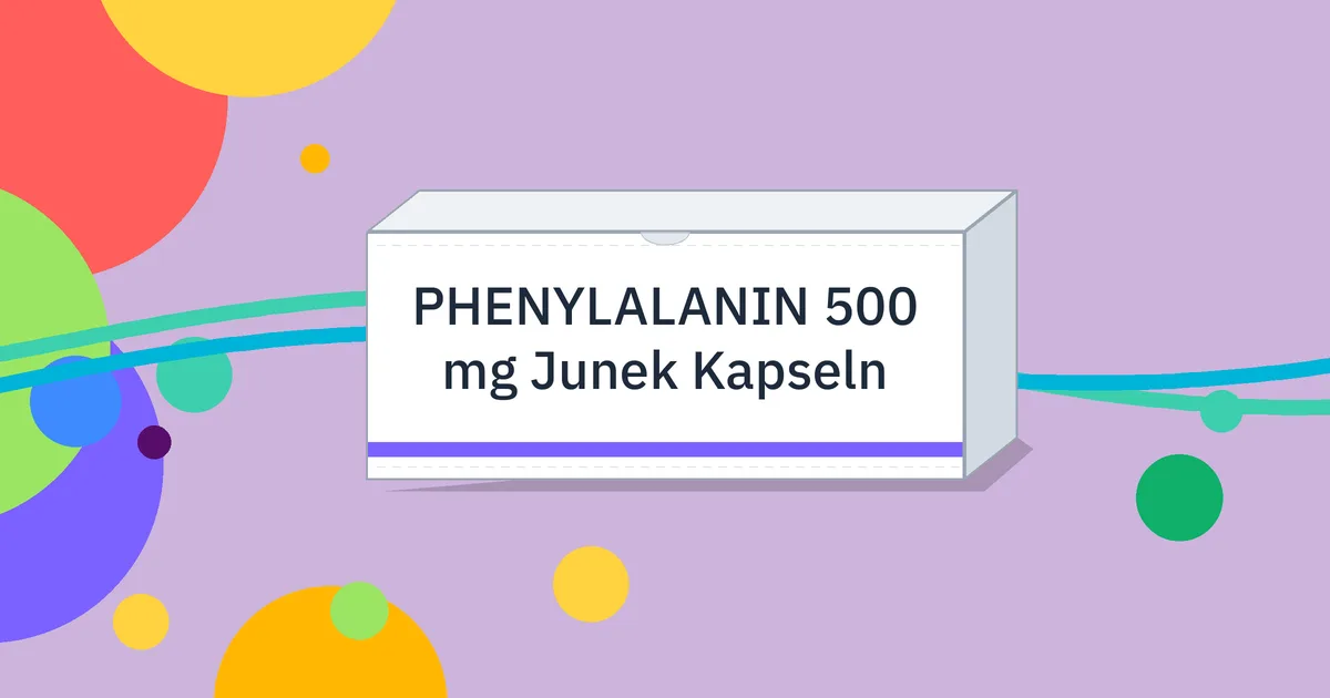 Symbolbild: Packung mit der Aufschrift PHENYLALANIN 500 mg Junek Kapseln (PZN 00135183) – Verfügbarkeit und Bezug in Apotheken in Frankfurt am Main