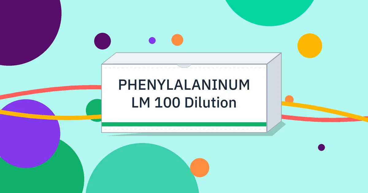 Symbolbild: Packung mit der Aufschrift PHENYLALANINUM LM 100 Dilution (PZN 13784204) – Verfügbarkeit und Bezug in Apotheken in Frankfurt am Main