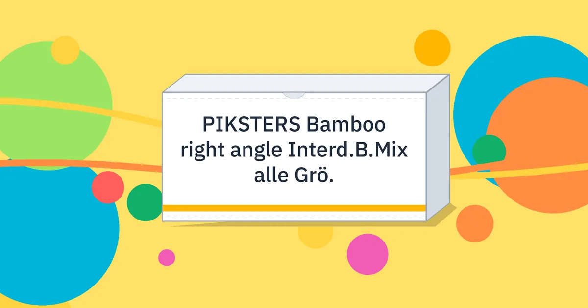 Symbolbild: Packung mit der Aufschrift PIKSTERS Bamboo right angle Interd.B.Mix alle Grö. (PZN 17593027) – Verfügbarkeit und Bezug in Apotheken in Frankfurt am Main