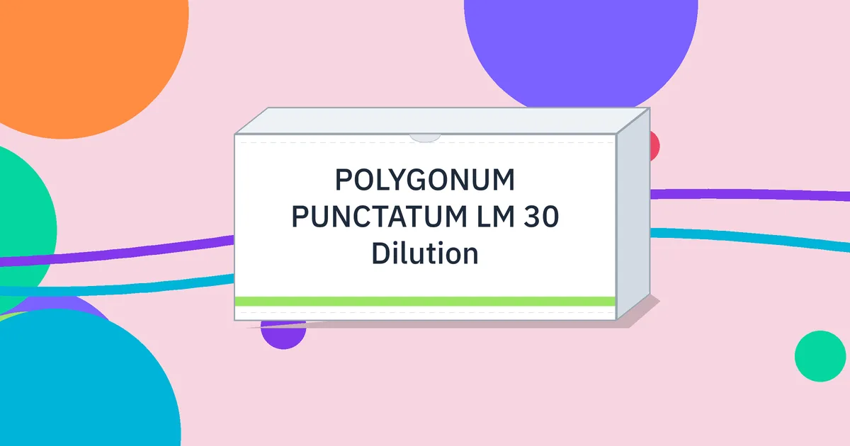 Symbolbild: Packung mit der Aufschrift POLYGONUM PUNCTATUM LM 30 Dilution (PZN 13663073) – Verfügbarkeit und Bezug in Apotheken in Frankfurt am Main