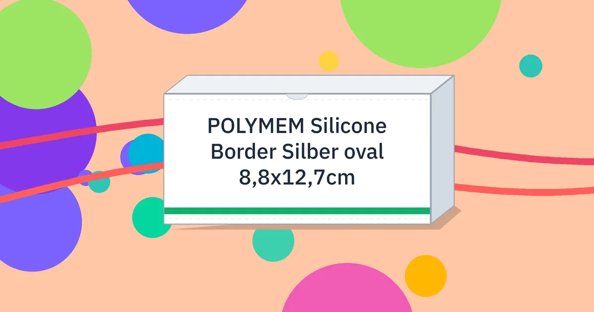 Symbolbild: Packung mit der Aufschrift POLYMEM Silicone Border Silber oval 8,8x12,7cm (PZN 19251650) – Verfügbarkeit und Bezug in Apotheken in Frankfurt am Main